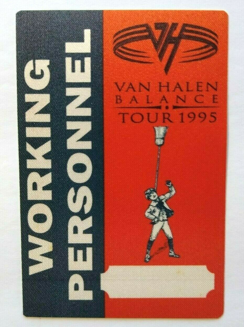 Van Halen Balance Backstage Pass Working Personnel Tour Original 1995 ...