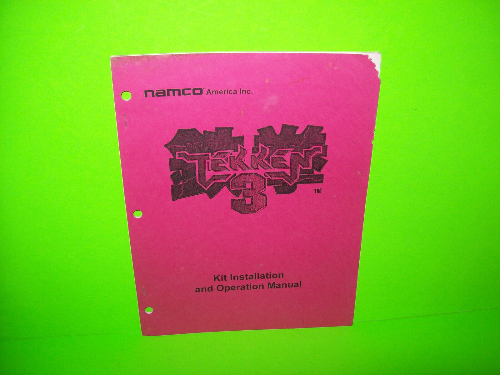 TEKKEN 3 ORIGINAL VIDEO ARCADE GAME OPERATORS SERVICE REPAIR MANUAL