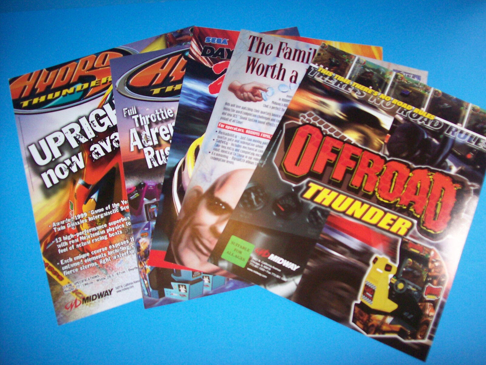 Arcade FLYERS Addams Family Daytona Off Road Thunders Hydro Thunder Lot ...