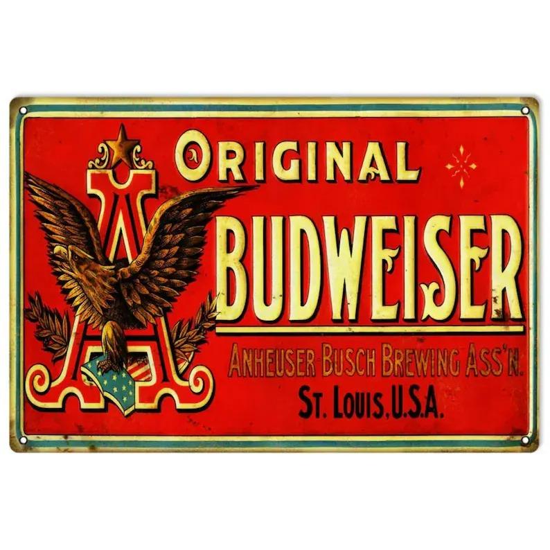 Vintage Budweiser Repro Sign - ManCave - Garage - Restaurant - Game ...