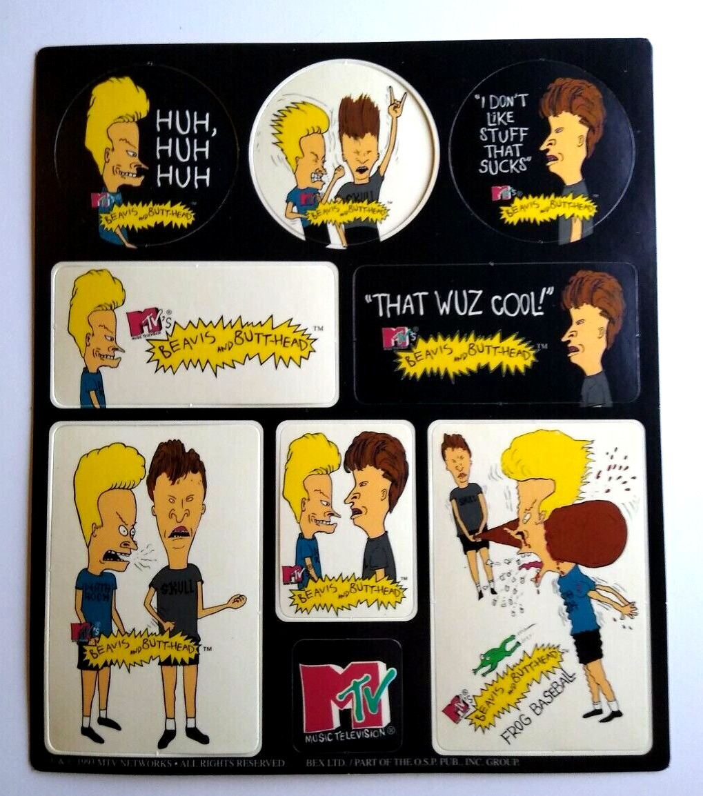 Beavis And ButtHead Original Photo Stickers Set of 9 Cartoon MTV 1993 ...