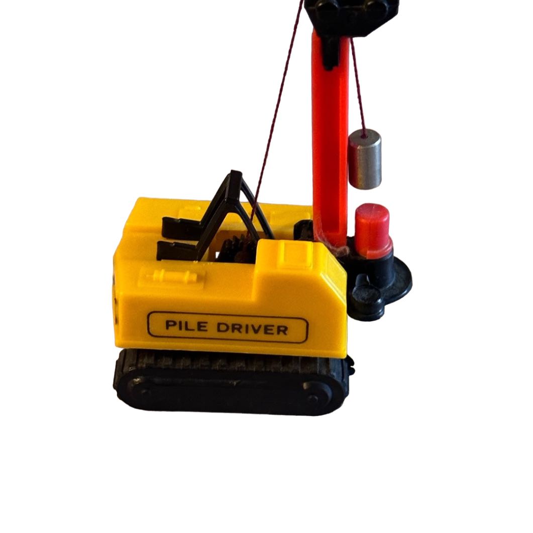 Vintage Wind Up Toy Construction Pile Driver Works