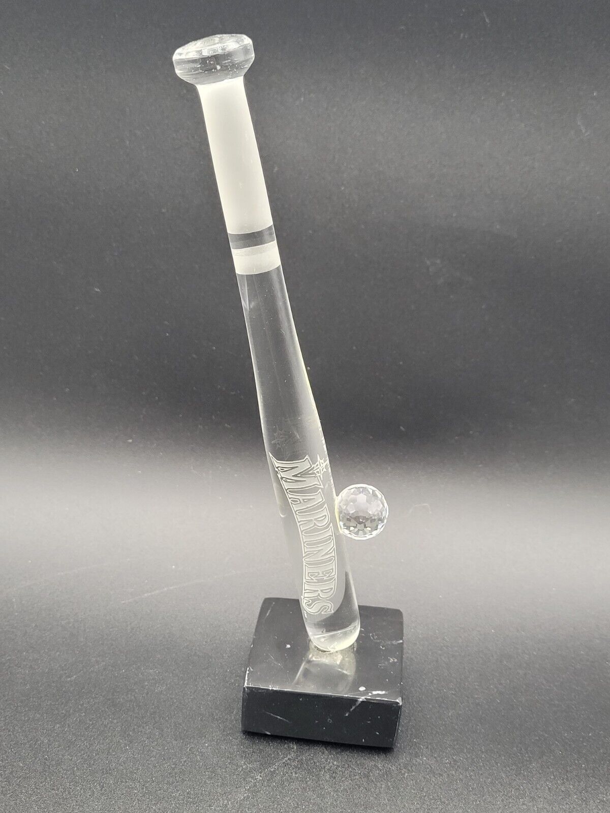 Seattle Mariners Crystal Baseball Bat And Ball RARE Statue