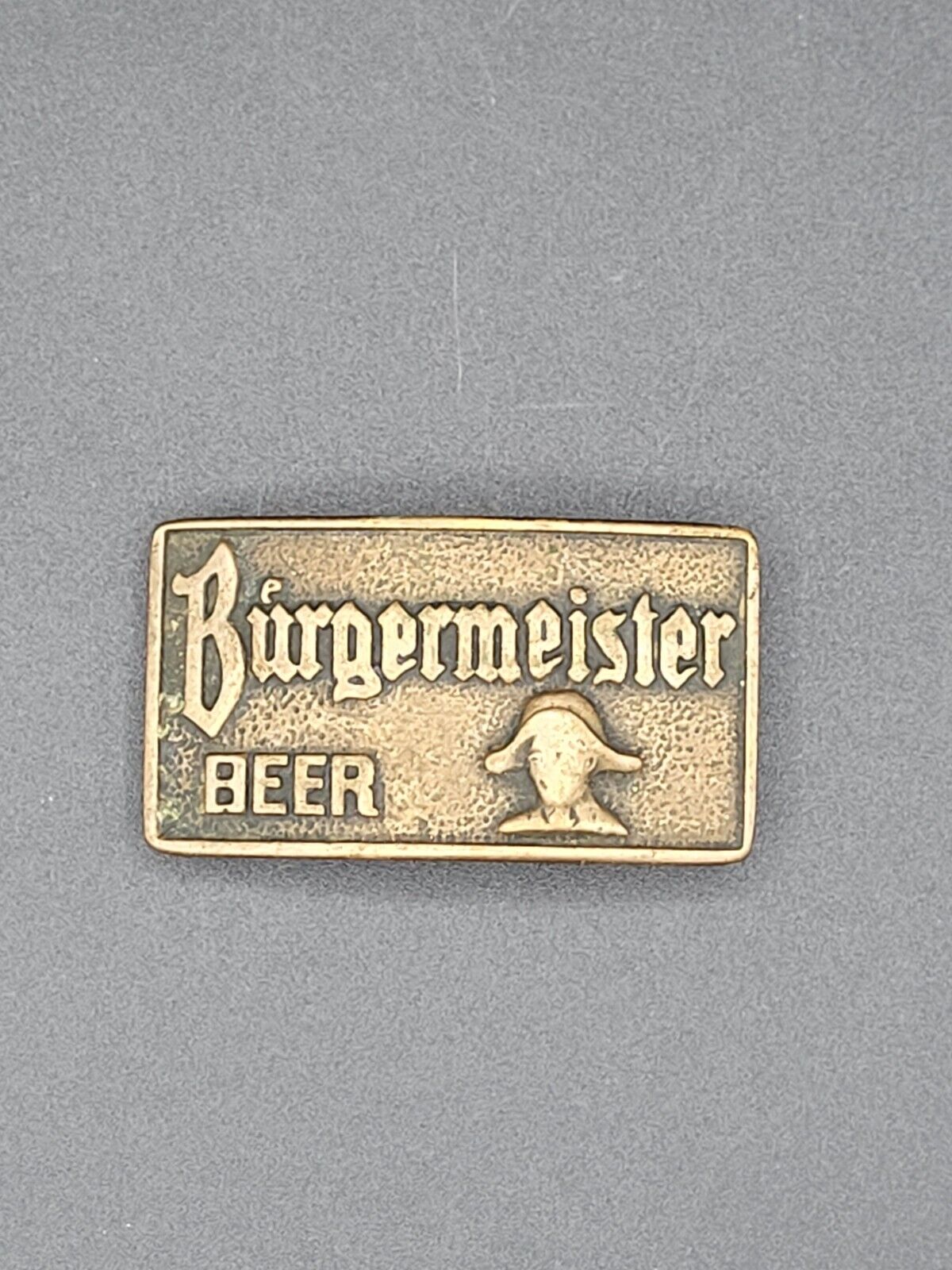 RARE Vintage Burgermeister Beer Belt Buckle