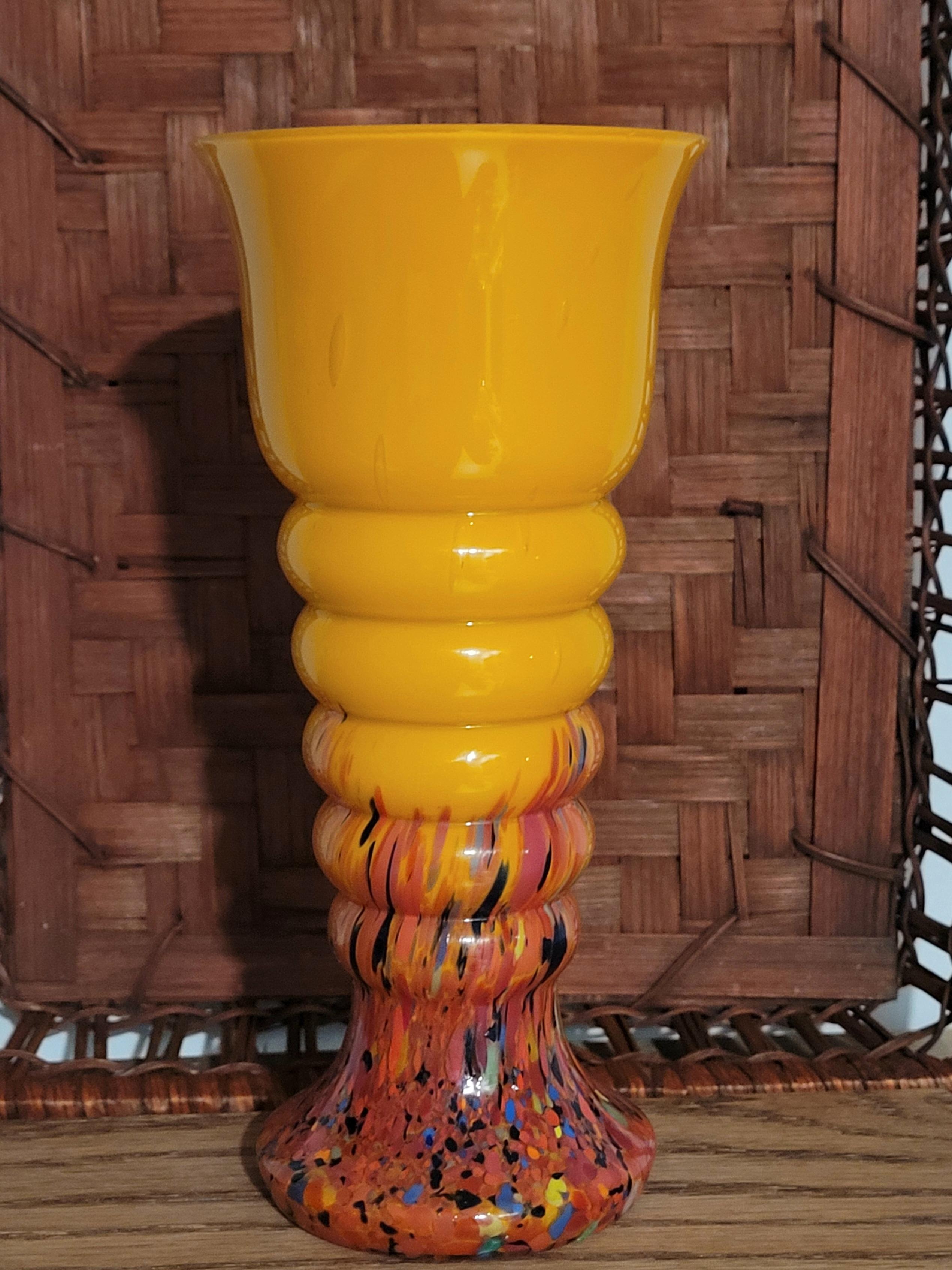 Late 1920s Franz Welz Bohemia Art Glass Deco Vase