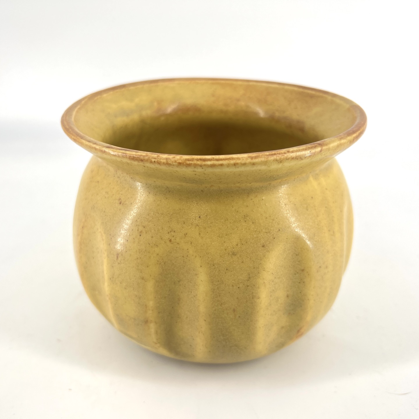 Speckled Golden Yellow Pottery Flower Pot Planter
