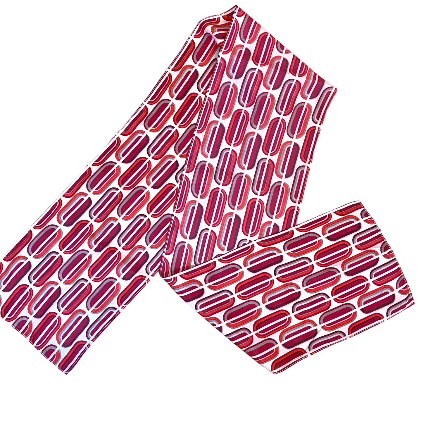 80s Does 60s Long Mod Silk Scarf