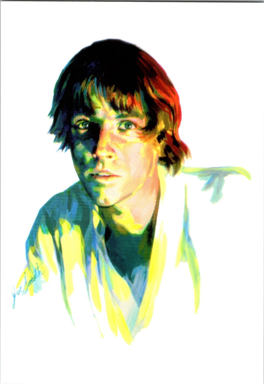 Postcard Luke Skywalker Portrait Star Wars Movie Artist Joe Smith LucasFilm