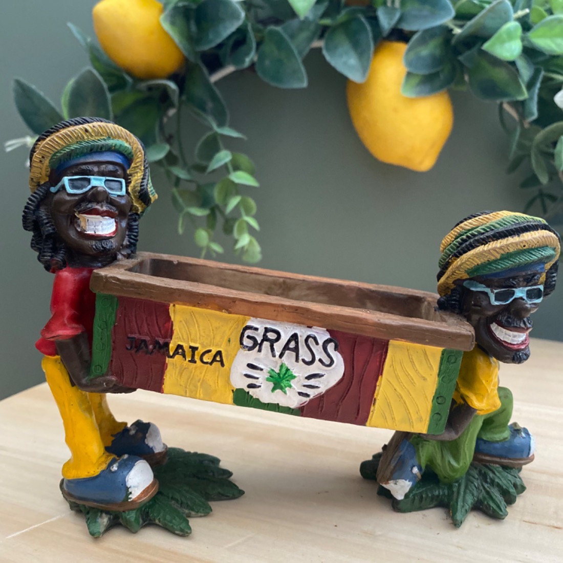 Rasta Jamaican Resin Sculpture Grass Carrying Long Box Cigarette ...