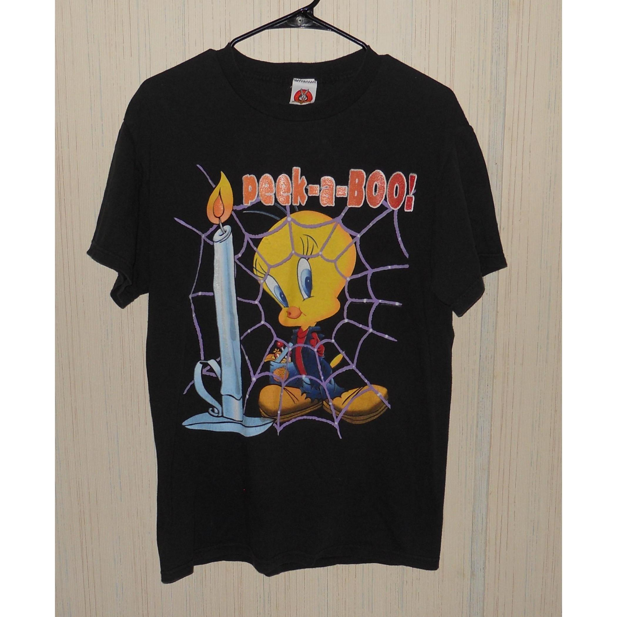 WB Looney Tunes Tweety Bird Halloween Peek-A-Boo! T Shirt Black M peek ...