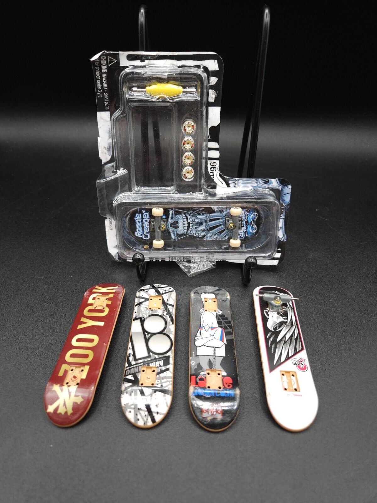Tech Deck Fingerboards Lot Of 5 Plus Extra Wheels Ronnie Creager Tony Hawke