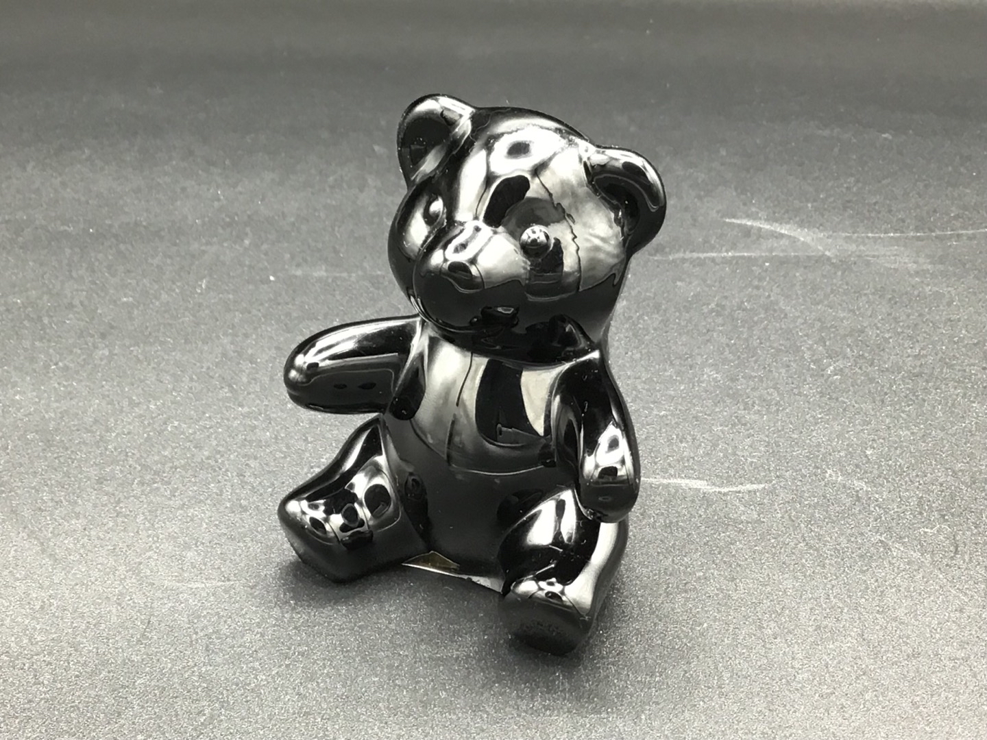 1056-Oneida Black Art Glass Bear