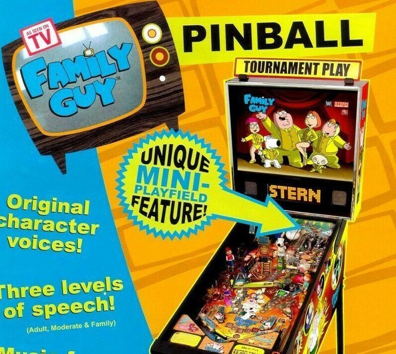 Family Guy Pinball FLYER Original Vintage Promo Artwork 2007 Cartoon Humor