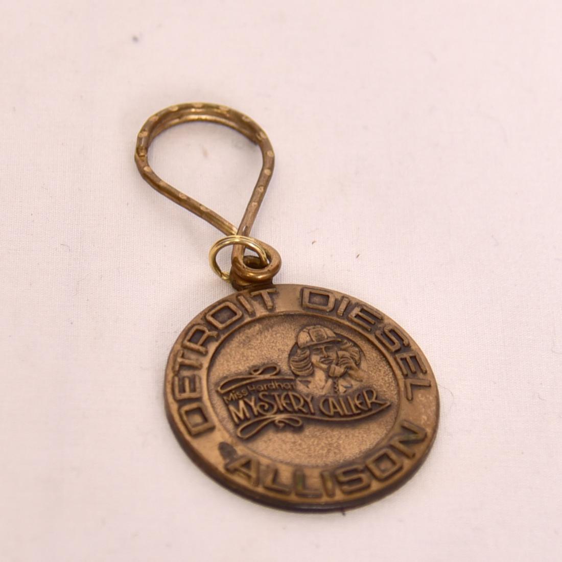 Detroit Diesel Miss Hardhat Mystery Caller Vintage Key Fob Keychain