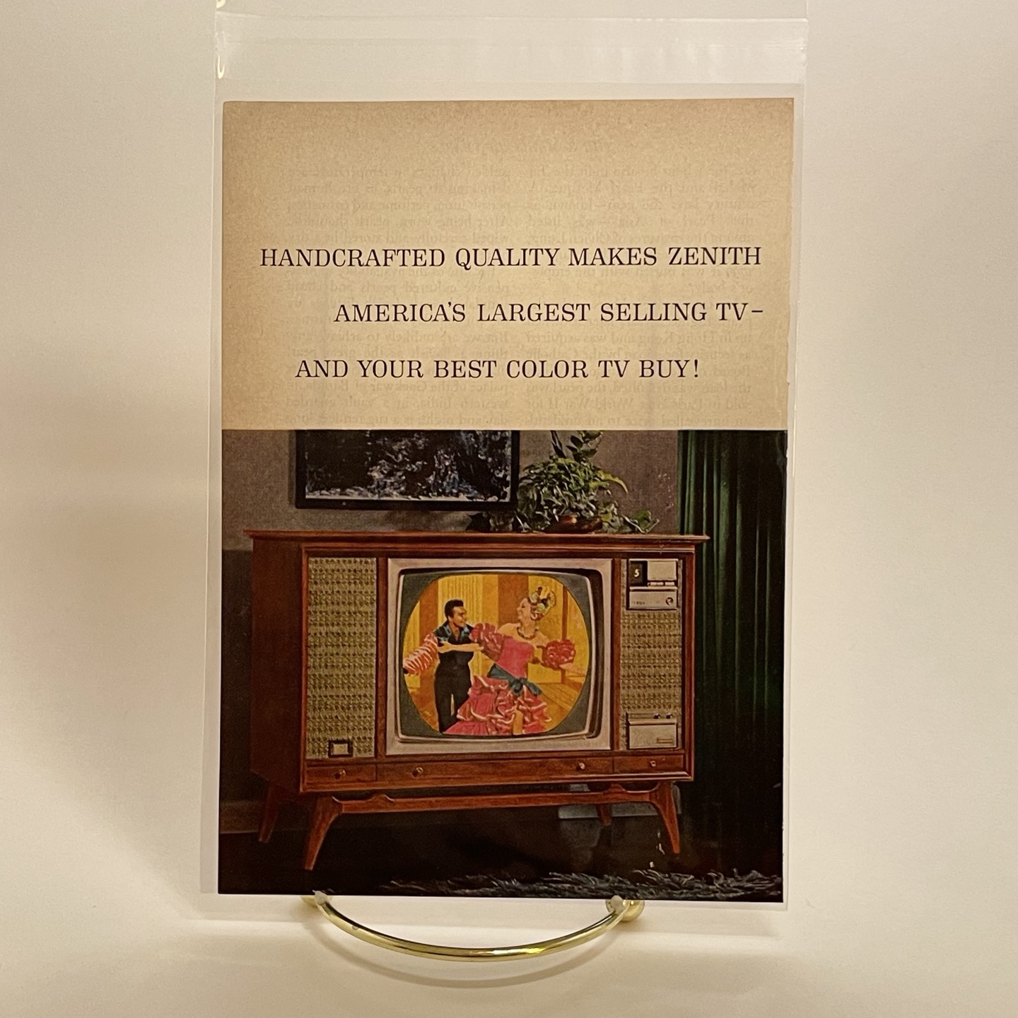1963 Vintage Zenith TV Old Paper Ephemera Ad
