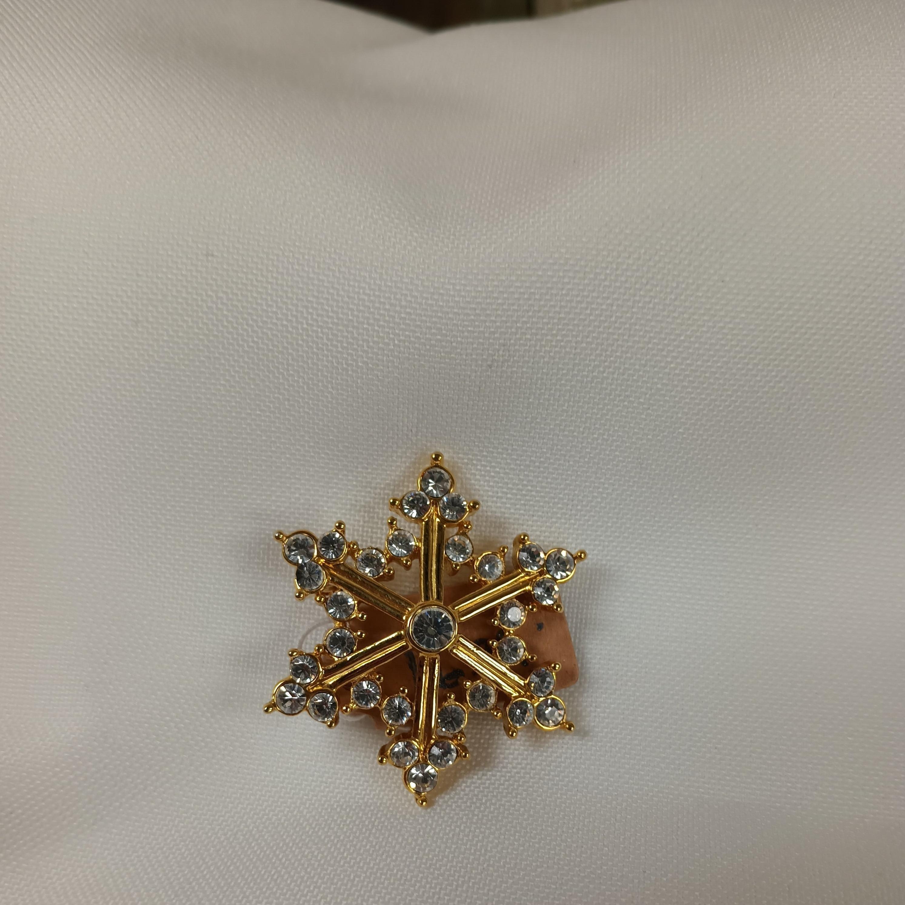 Rhinestone Holiday Snowflake Pin