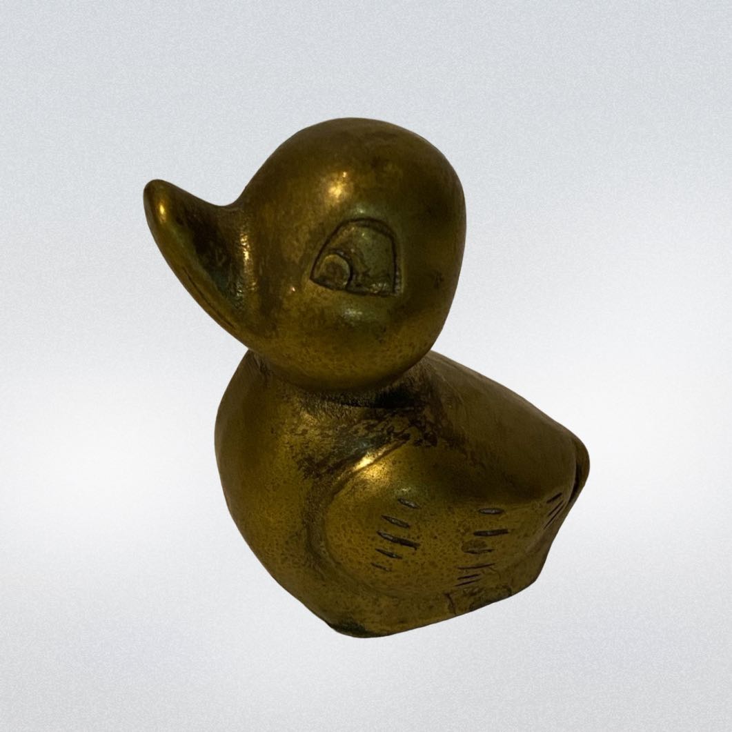 Vintage Brass Cute Duck Figurine
