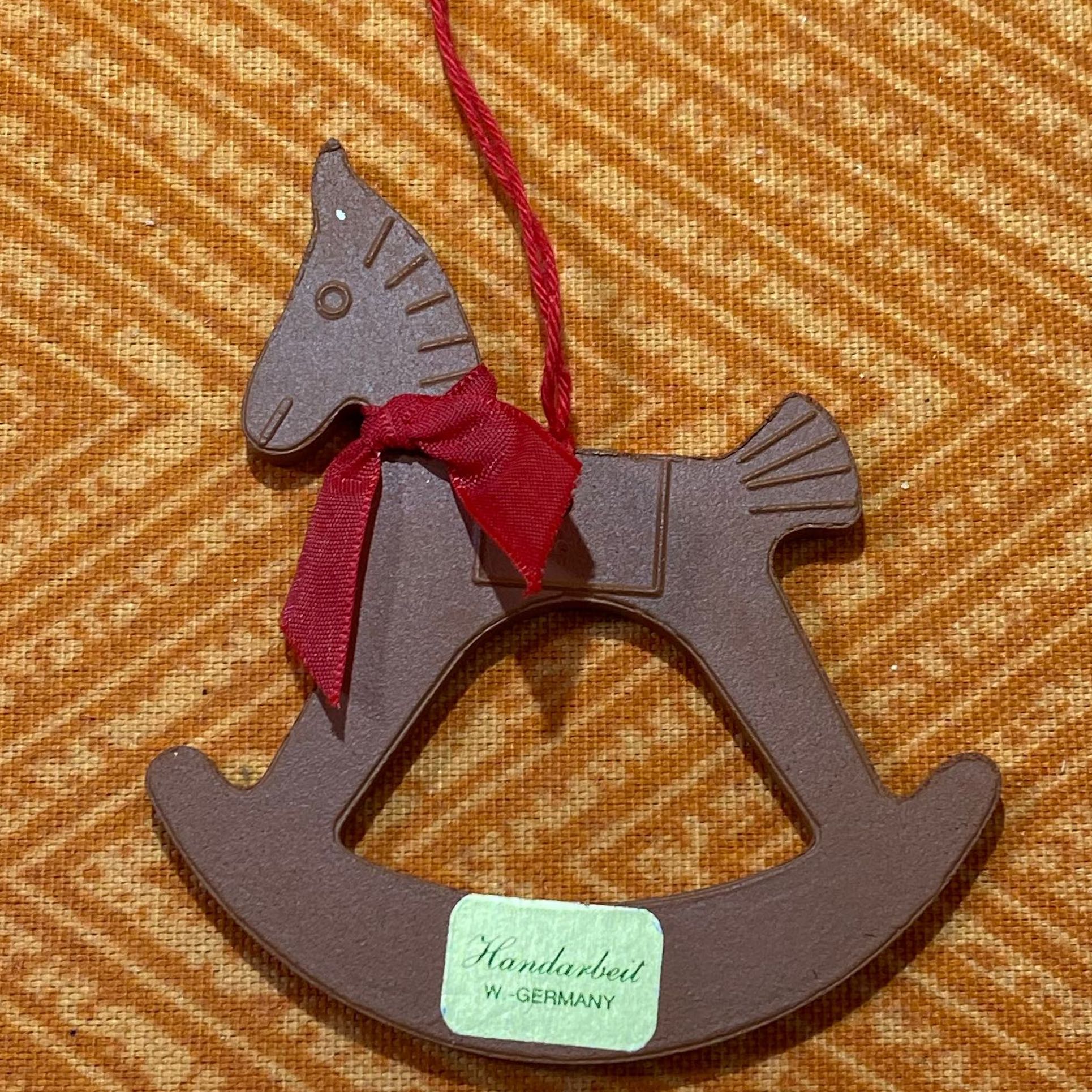 Handarbeit Pottery West Germany Rocking Horse Ornament