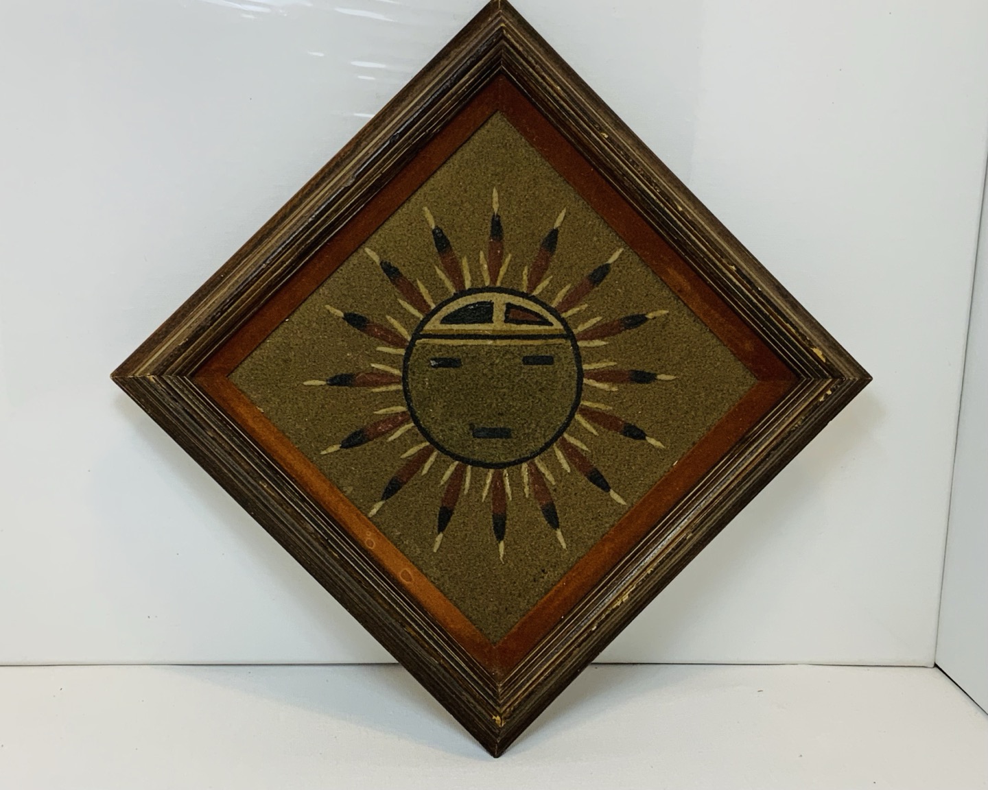 Vintage Hopi Water Serpent Ceremony Sand Painting On Wooden Panel ...