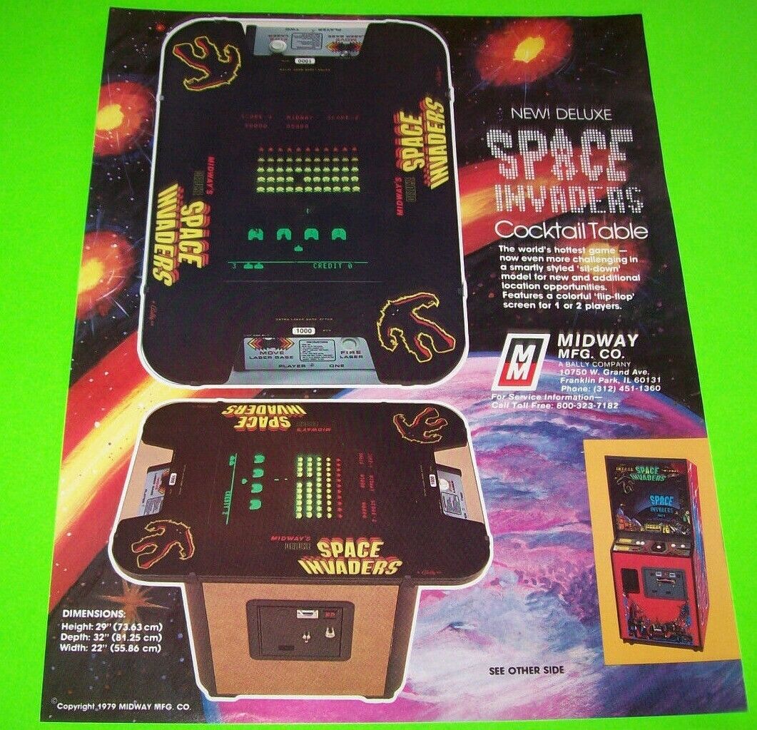 Space Invaders Deluxe FLYER Original Cocktail Table 1979 NOS Video Game ...