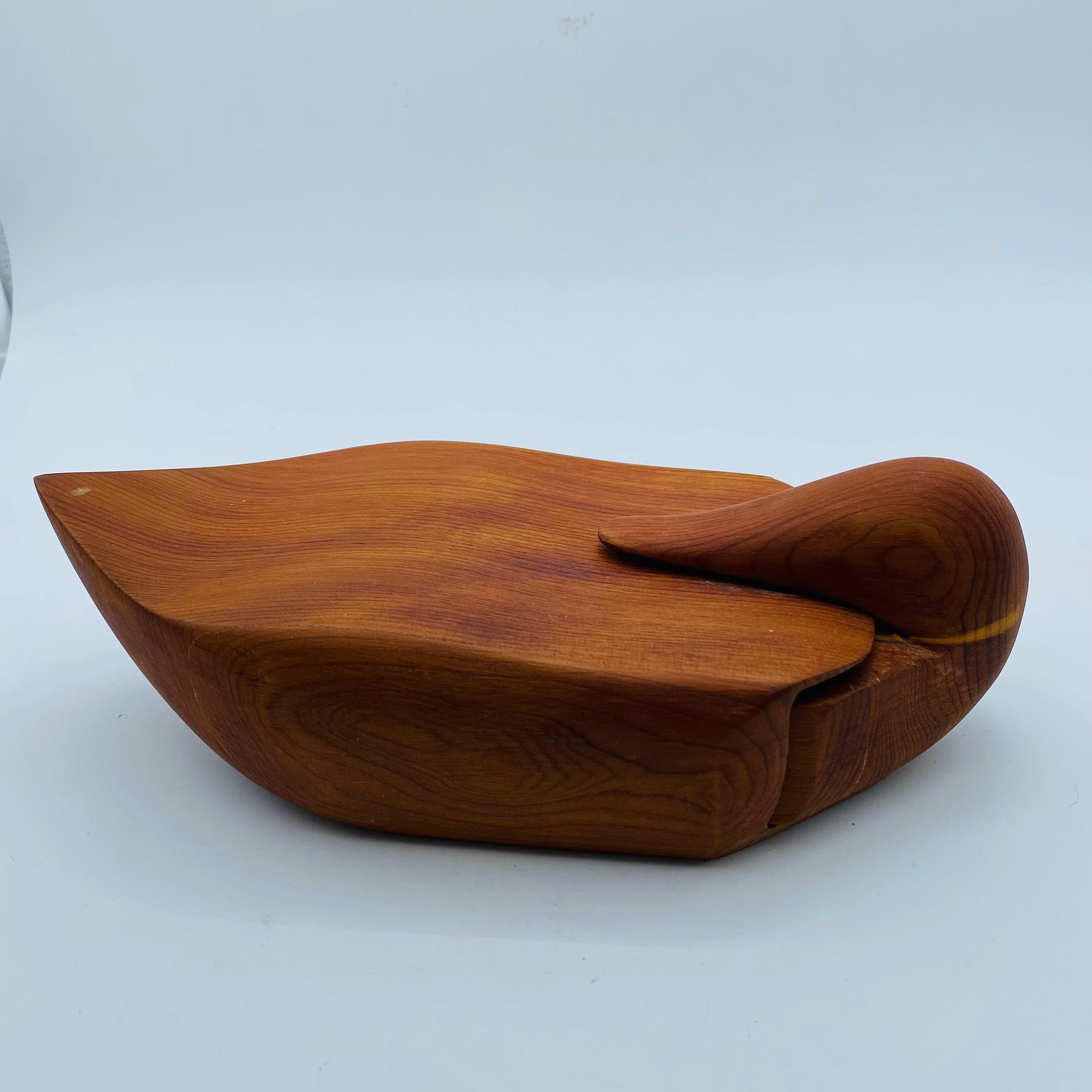 Wooden Handmade Duck Slide Box Puzzle Juniper Canadian British Columbia