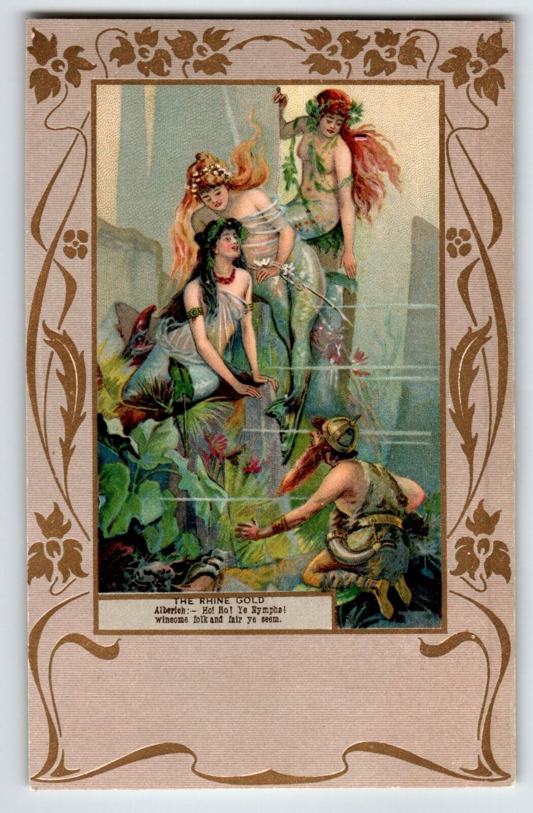Mermaids Nymphs Underwater Fantasy Postcard Tuck Wagner Opera 694