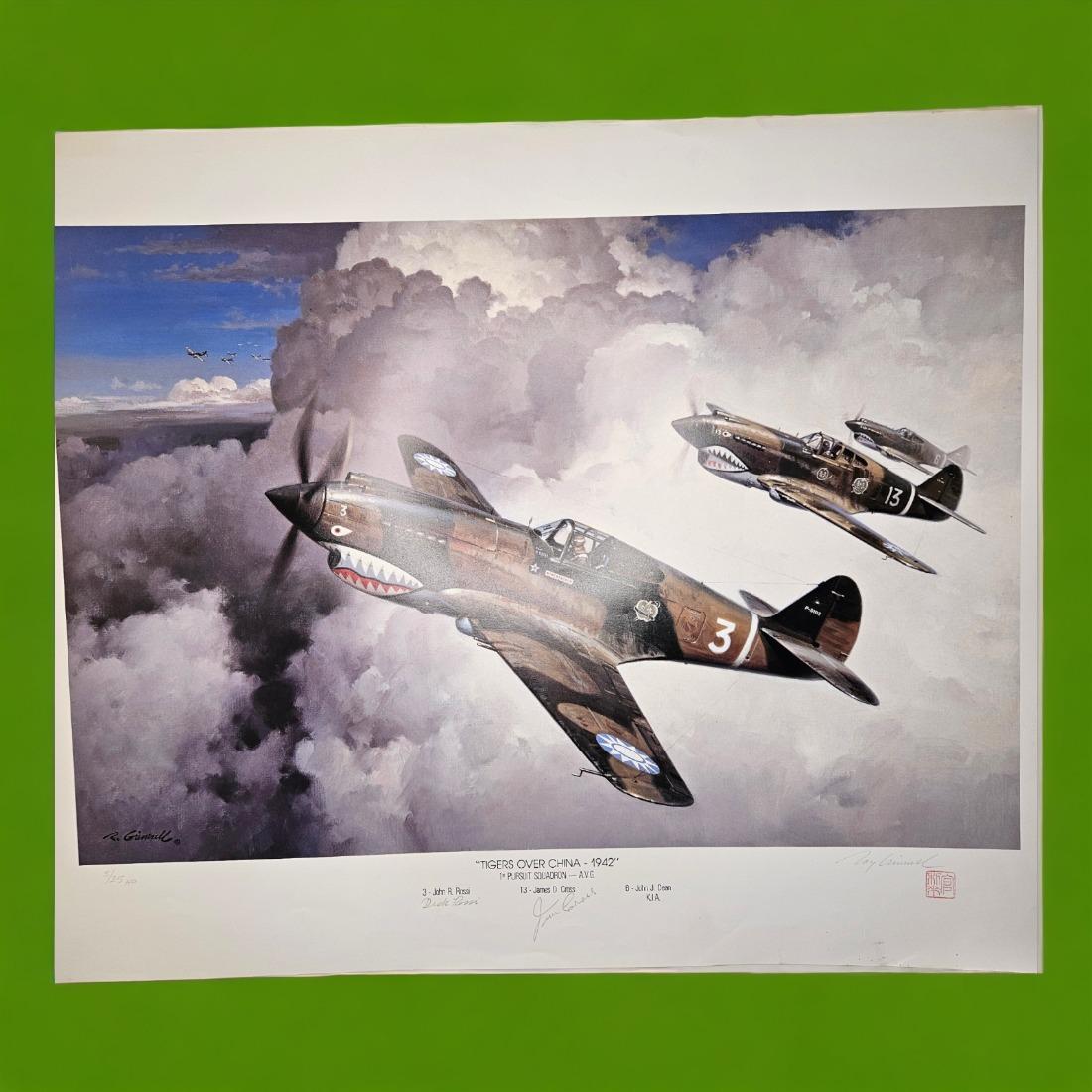 Aviation Print "Tigers Over China-1942" by Roy Grinnell Signed and ...