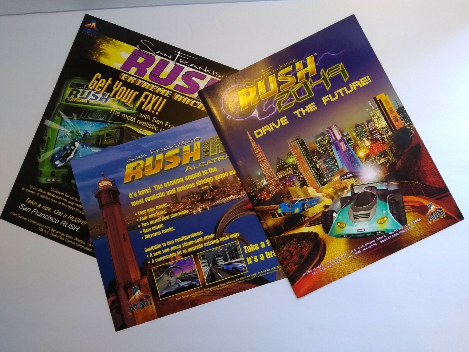 San Francisco Rush Arcade Game FLYERS Lot Of 3 Rock 2049 Race Car ...