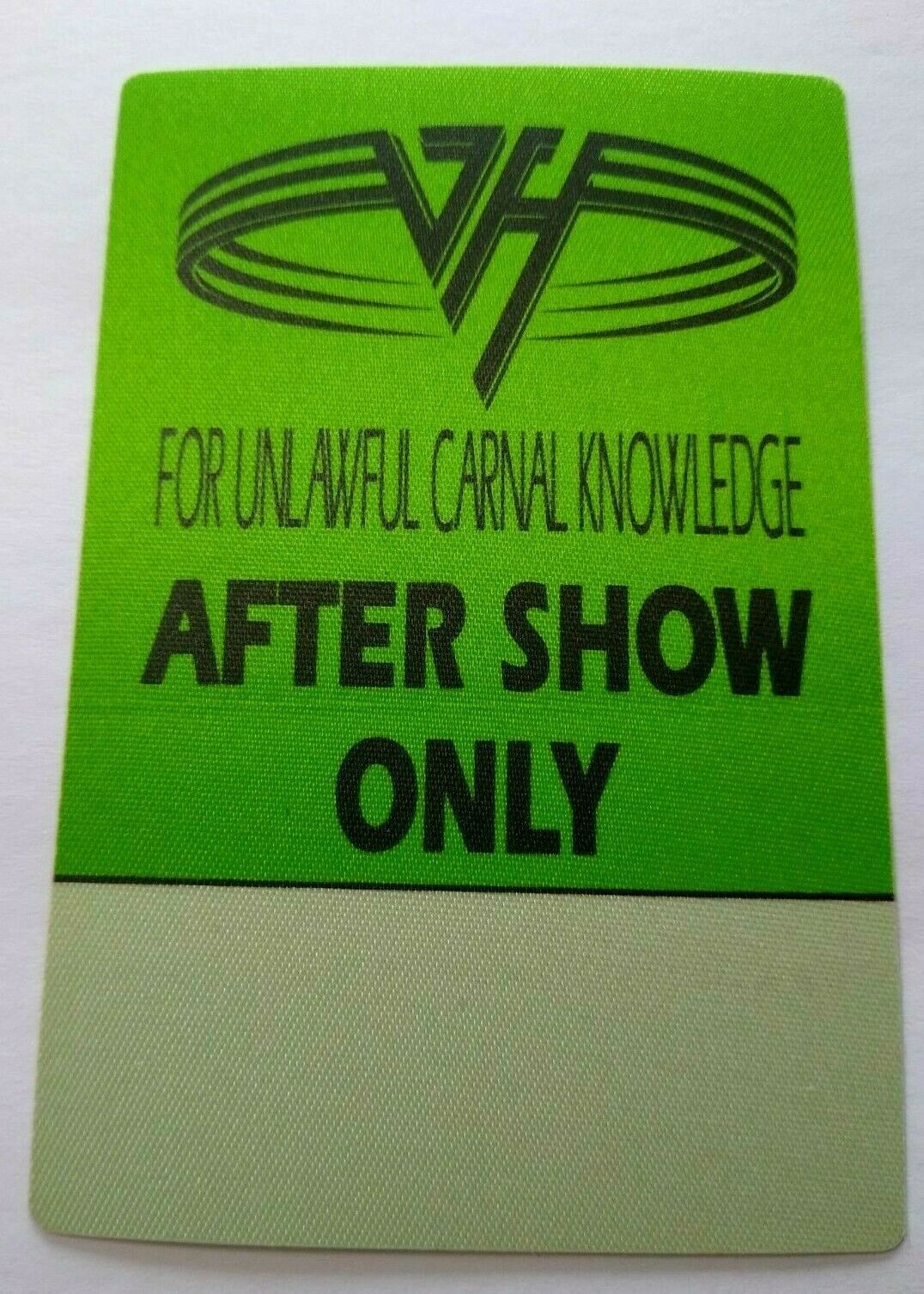 Van Halen Original Backstage Pass Original 1991 After Show Hard Rock ...
