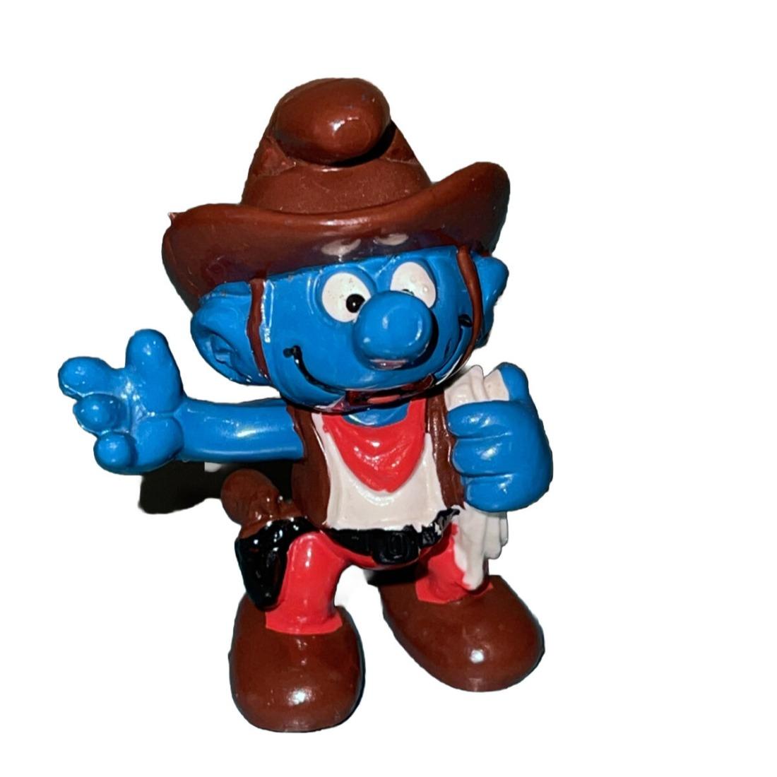 Cowboy Smurf PVC Figure Peyo Schleich Figurine