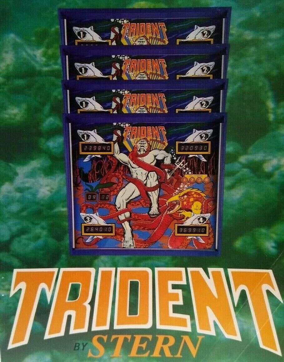 Trident Pinball FLYER Original 1979 Game Artwork Ocean Creatures Retro ...