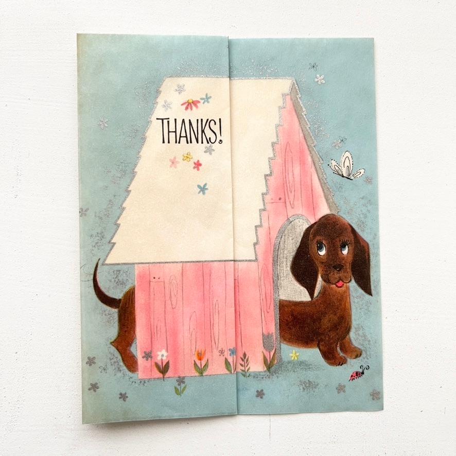 Dachshund Wiener Hound Dog Hallmark Thank You Card Doggone Good Vintage ...