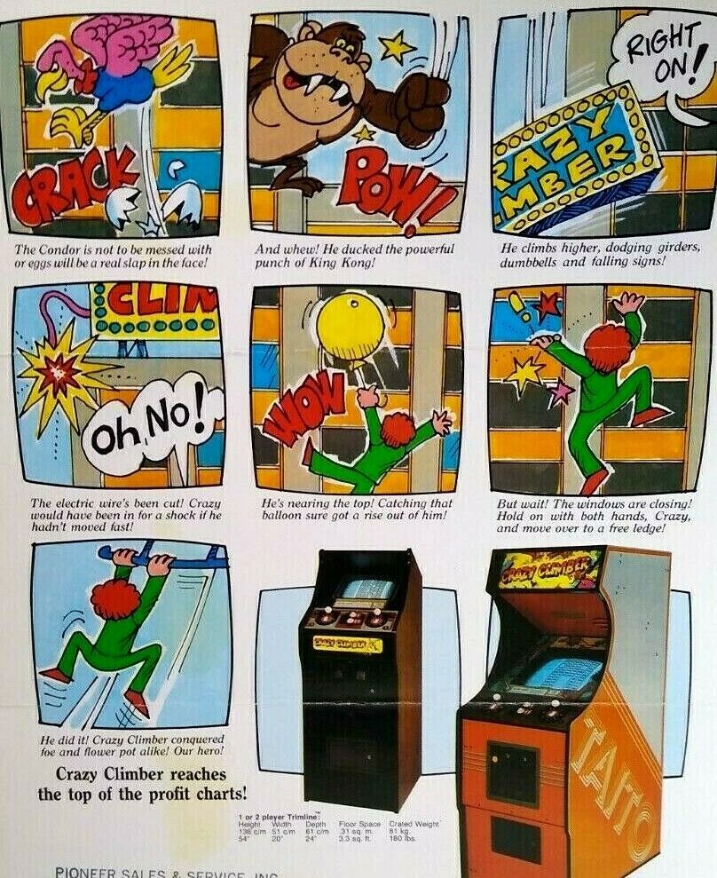 Crazy Climber Arcade Flyer Retro 1980 Original Vintage Video Game Art 8 ...