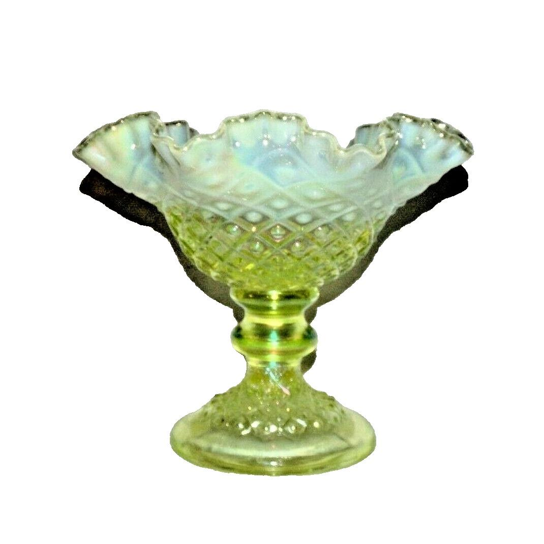 Fenton Ltd. Edition Generation Collection Opalescent Topaz Diamond Lace ...