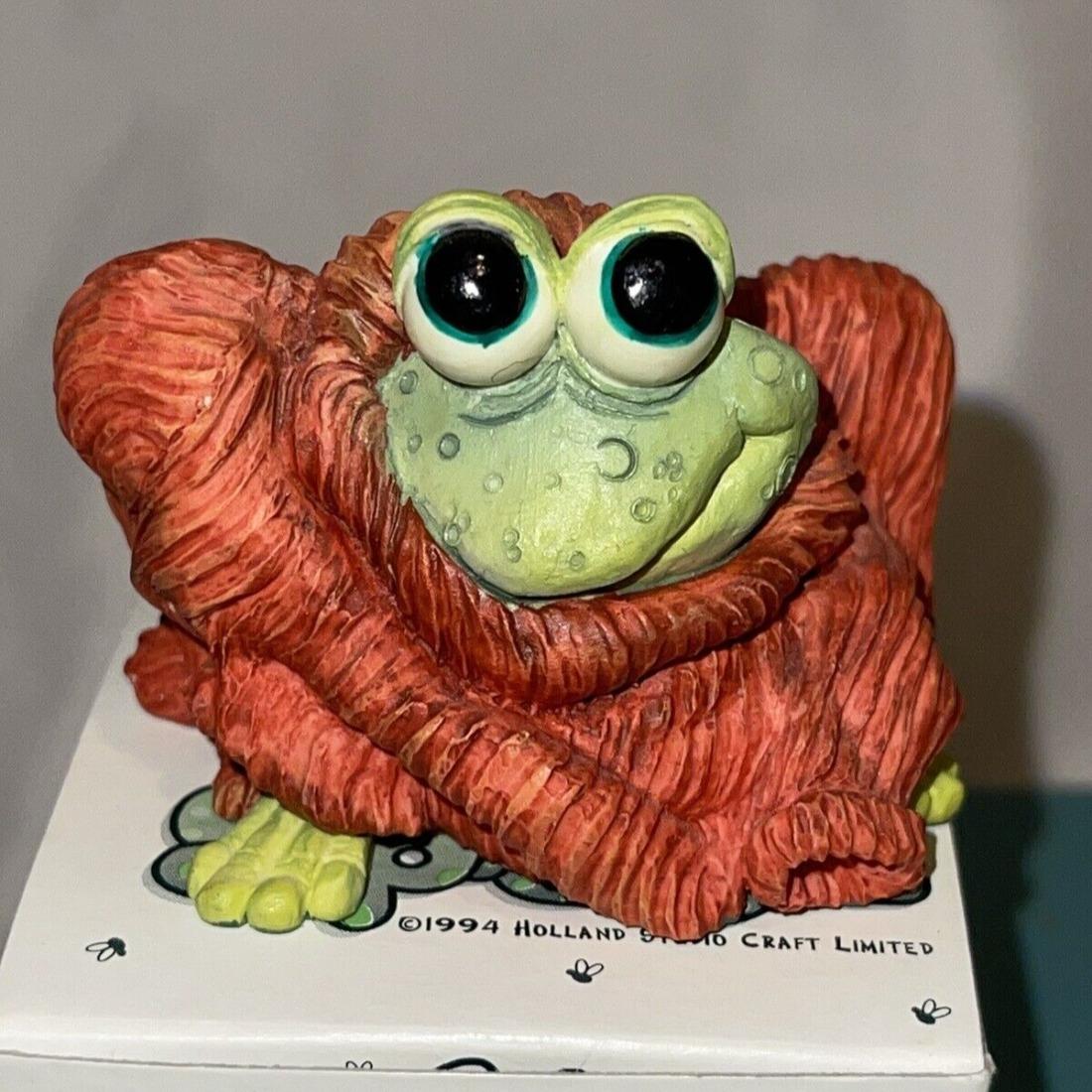 New Old Stock Box Holland 1994 Sprogz Frog Figurine Wooly Jumper In Sweater