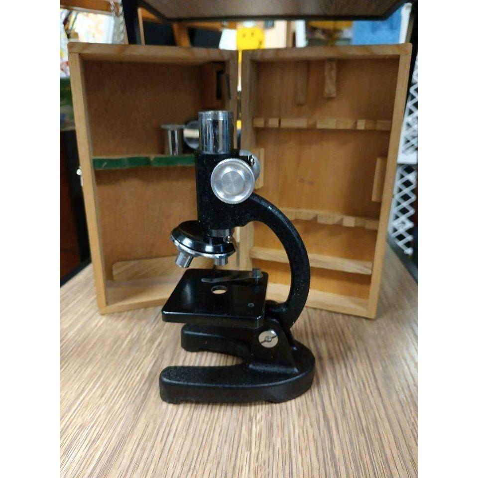 Vintage Microscope In Original Wood Box