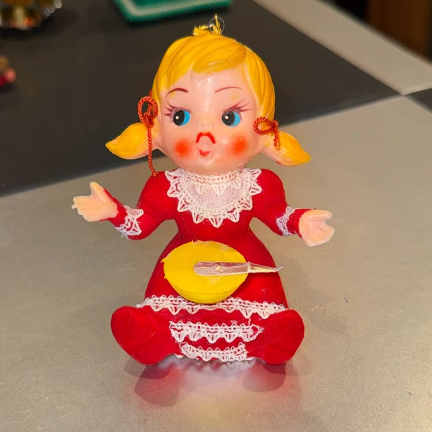 1950’s Little Miss Muffet Nursery Rhyme Red Flocked Blow Mold Christmas ...