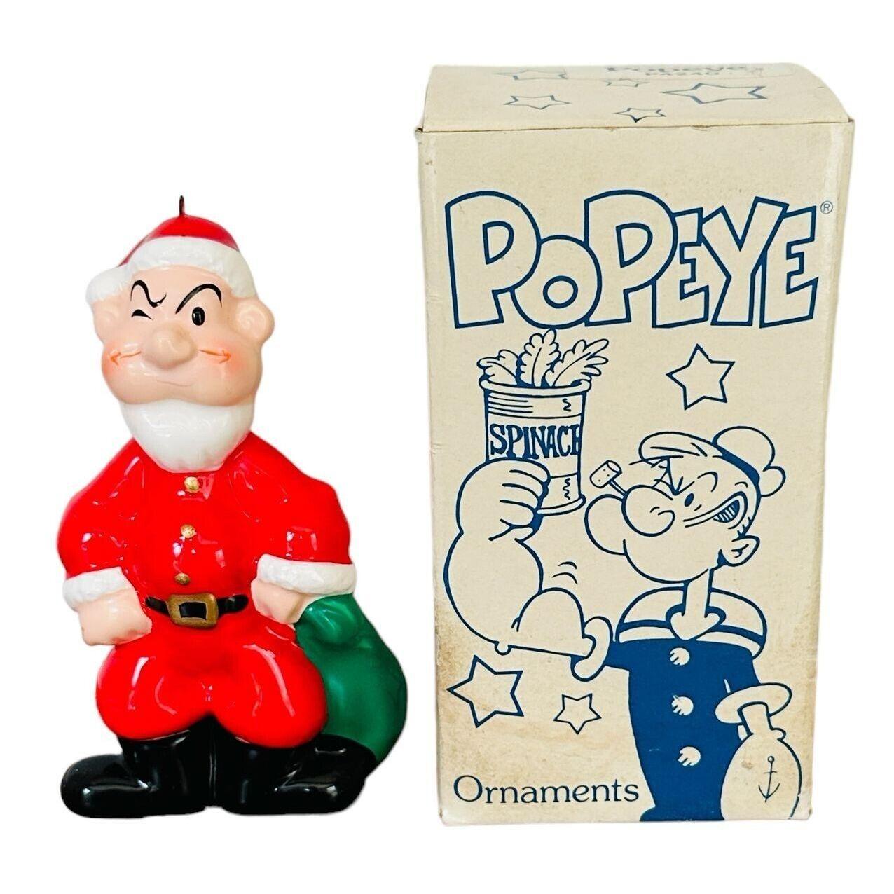 POPEYE THE SAILOR MAN SANTA CLAUS CERAMIC CHRISTMAS ORNAMENT BOX 1987 ...