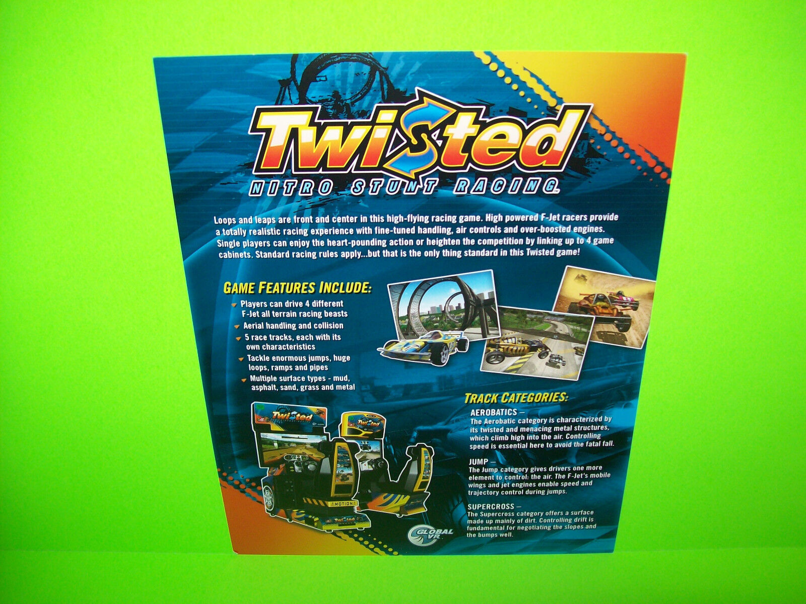TWISTED Nitro Stunt Cycle Original NOS Video Arcade Game Sales Flyer ...