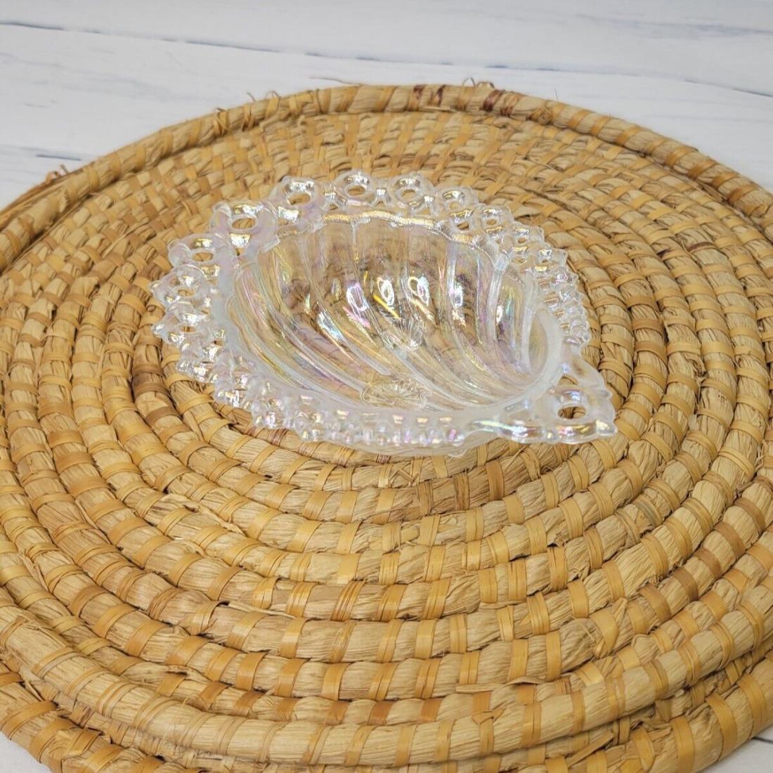 Fenton Glass 95th Anniversary Iridescent Footed Shell Trinket Nut Candy ...