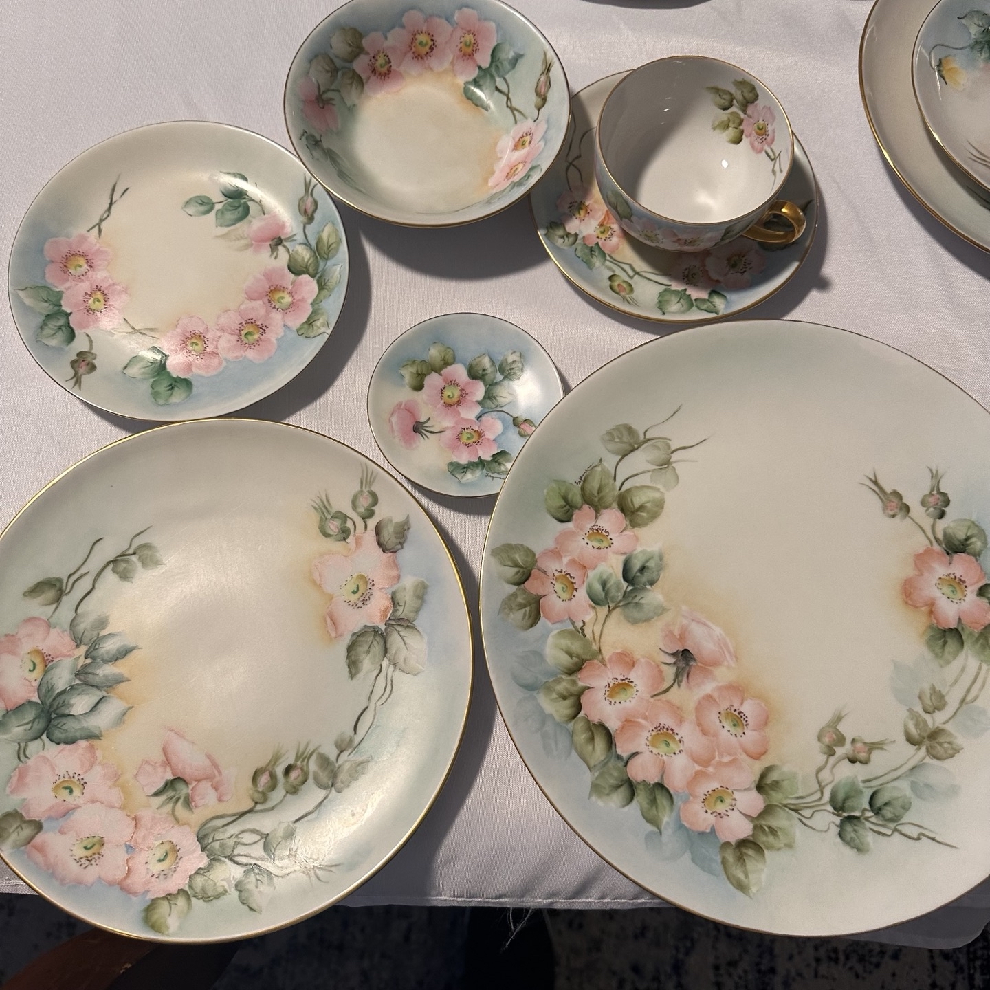#603 Porcelain 7PC Dinner Service Set For 1, A 7 Piece Set Of Beautiful ...