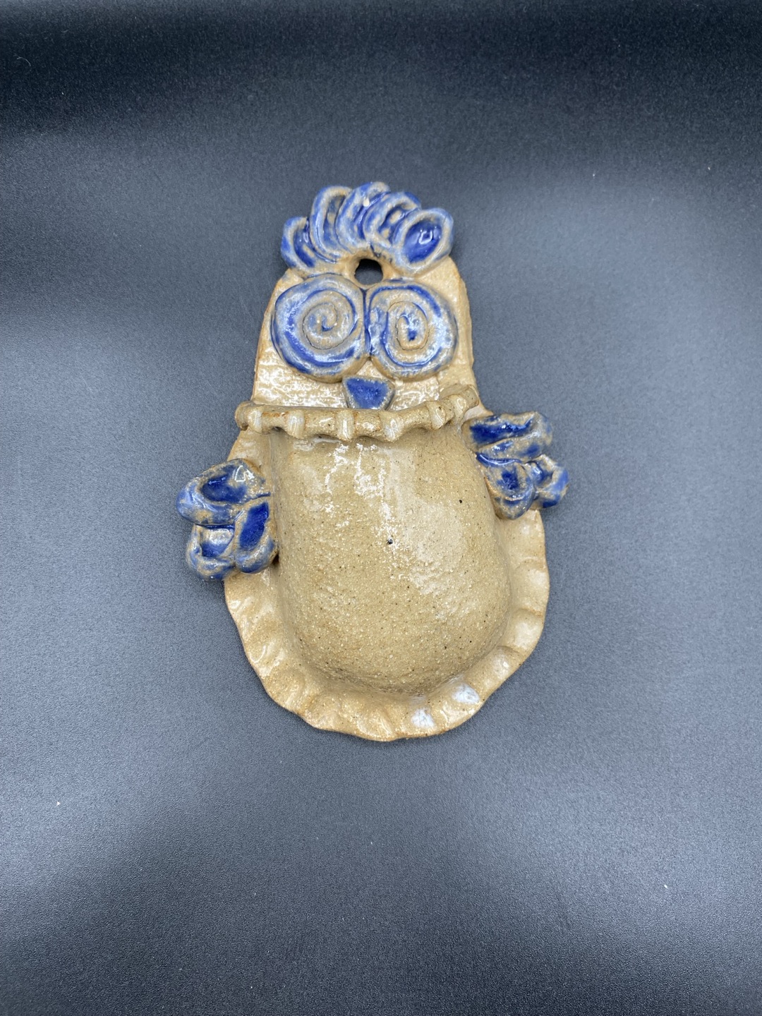 Art Pottery Wall Pocket Chicken Hen Planter Vase Hand Painted Stoneware