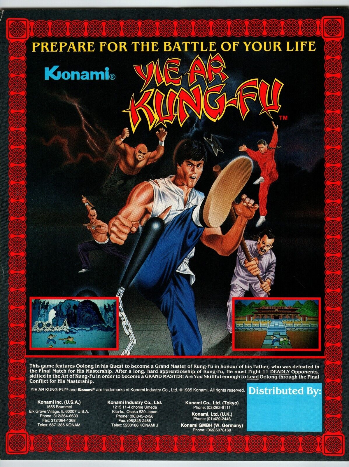 Yie Ar Kung-Fu Arcade FLYER Original 1985 Video Game Martial Arts ...