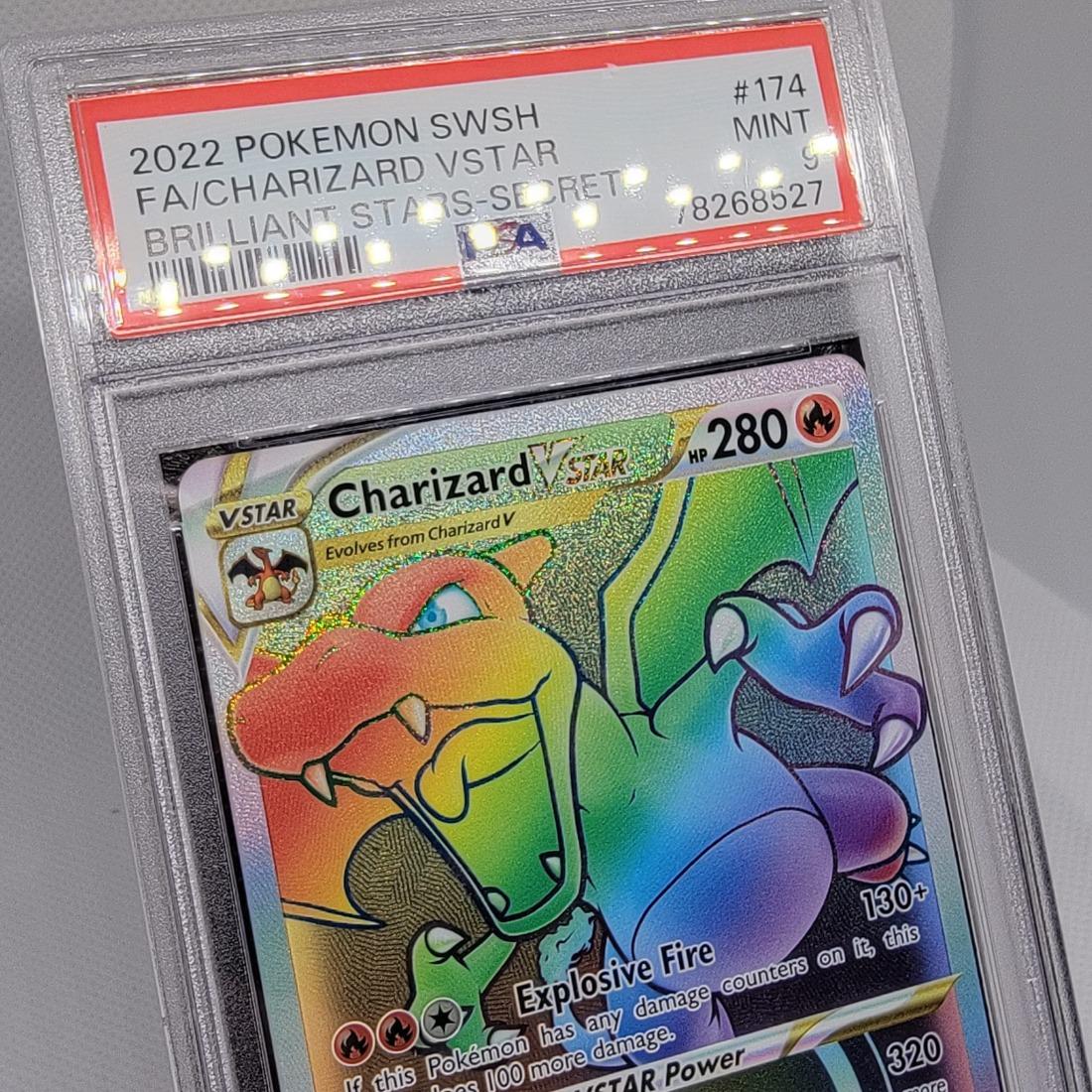 Pokemon Charizard VSTAR 174 Secret Full Art SWSH Brilliant Stars PSA 9 Mint