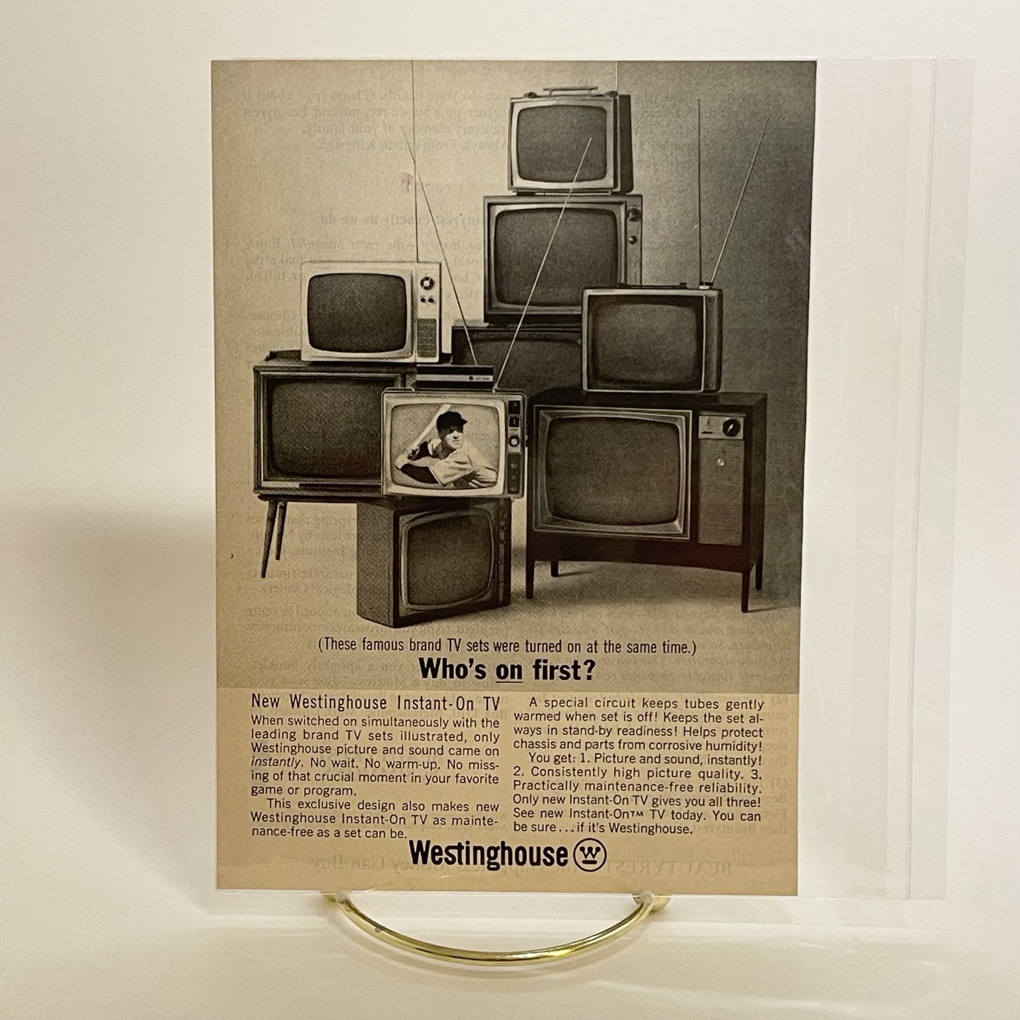 1963 Vintage Westinghouse TV Paper Ephemera Ad