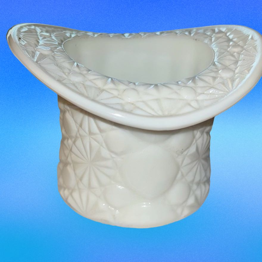 Milk Glass Top Hat