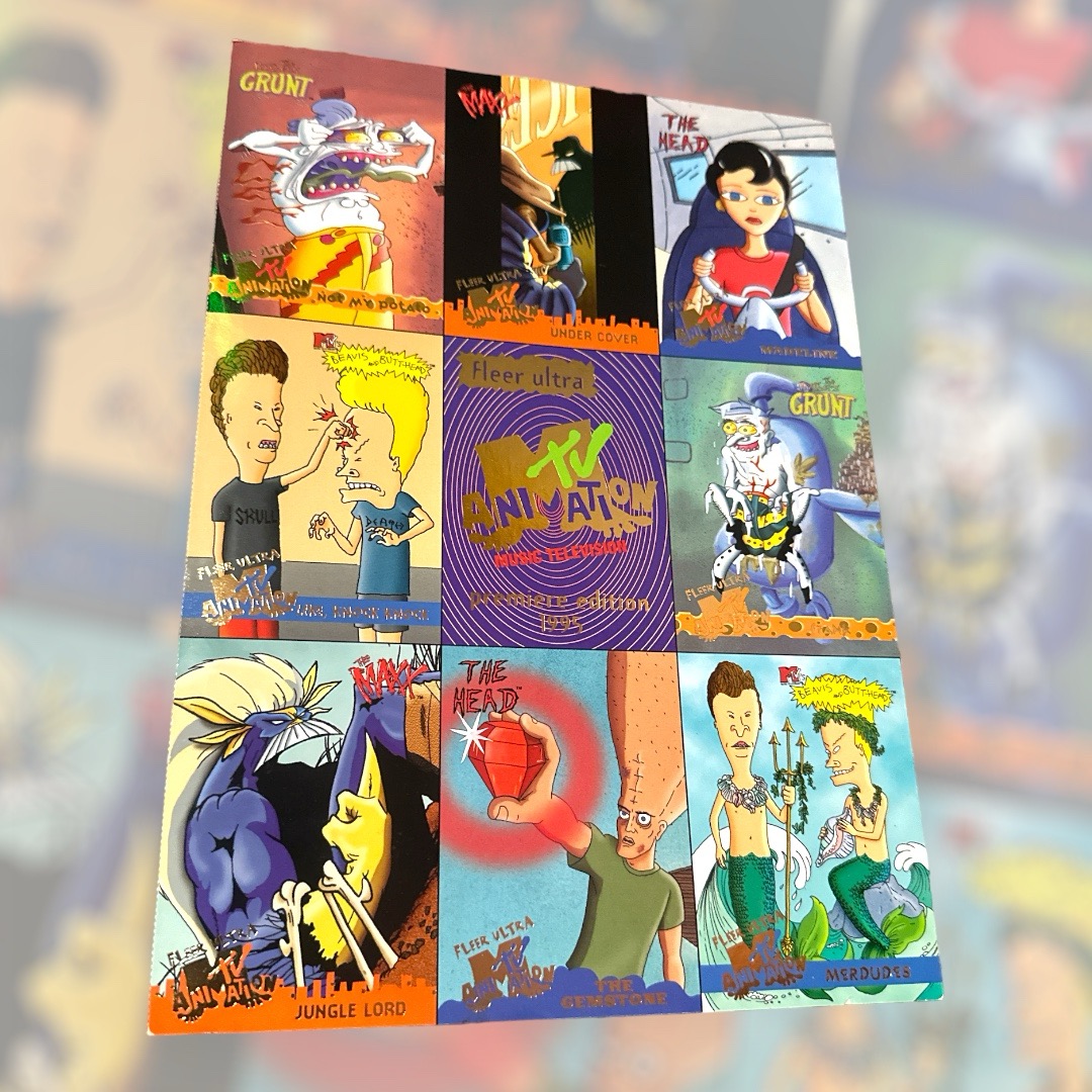 MTV Animation - 1995 Fleer Ultra - uncut 9-card promo sheet - Beavis ...