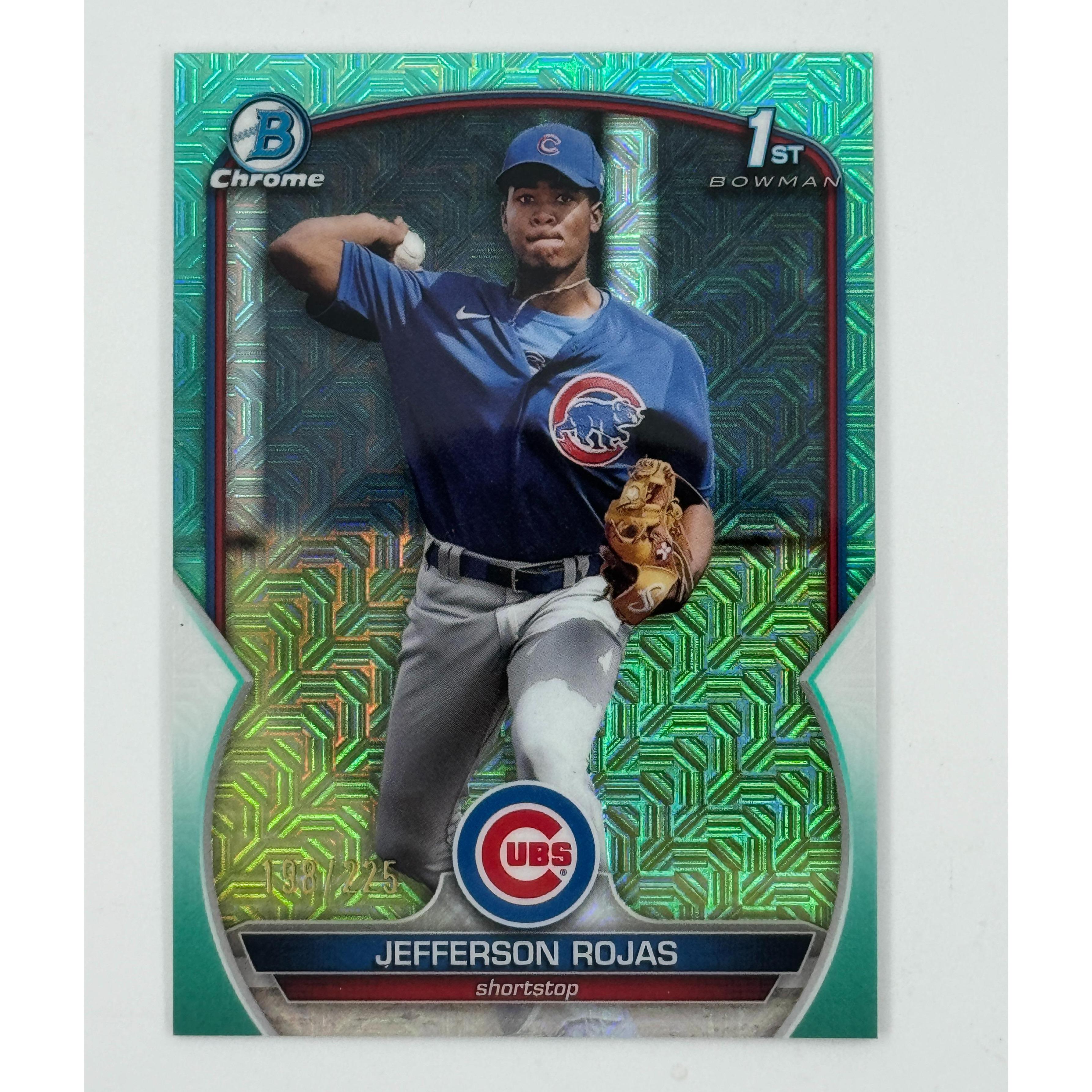 Jefferson Rojas 2023 Bowman Chrome Aqua Mojo /225 Chicago Cubs