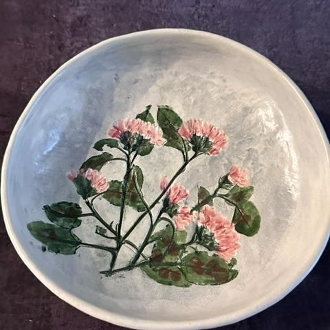 Vintage Salt Marsh Pottery Bowl Floral Mayflower.