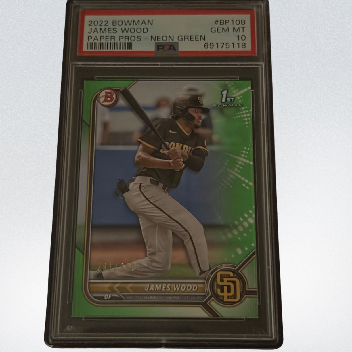 2022 Bowman James Wood Neon Green 1st Bowman! Washington Nationals